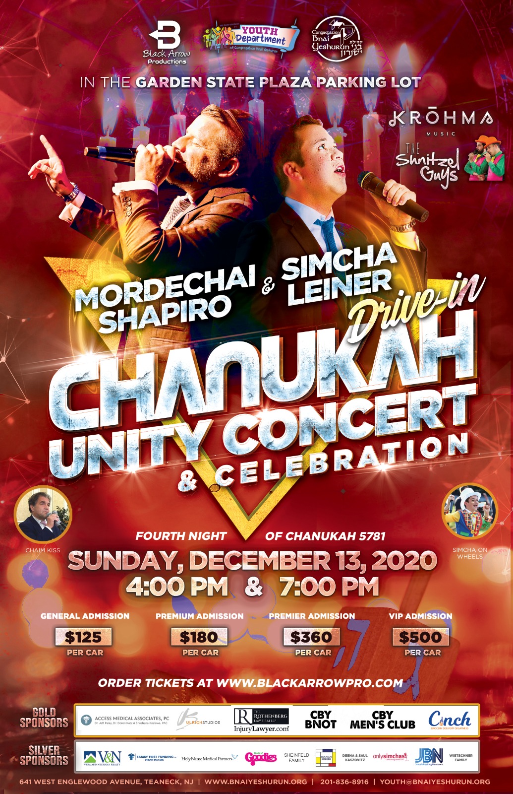 MORDECHAI SHAPIRO & SIMCHA LEINER Chanukah Unity DRIVE-IN Concert ...